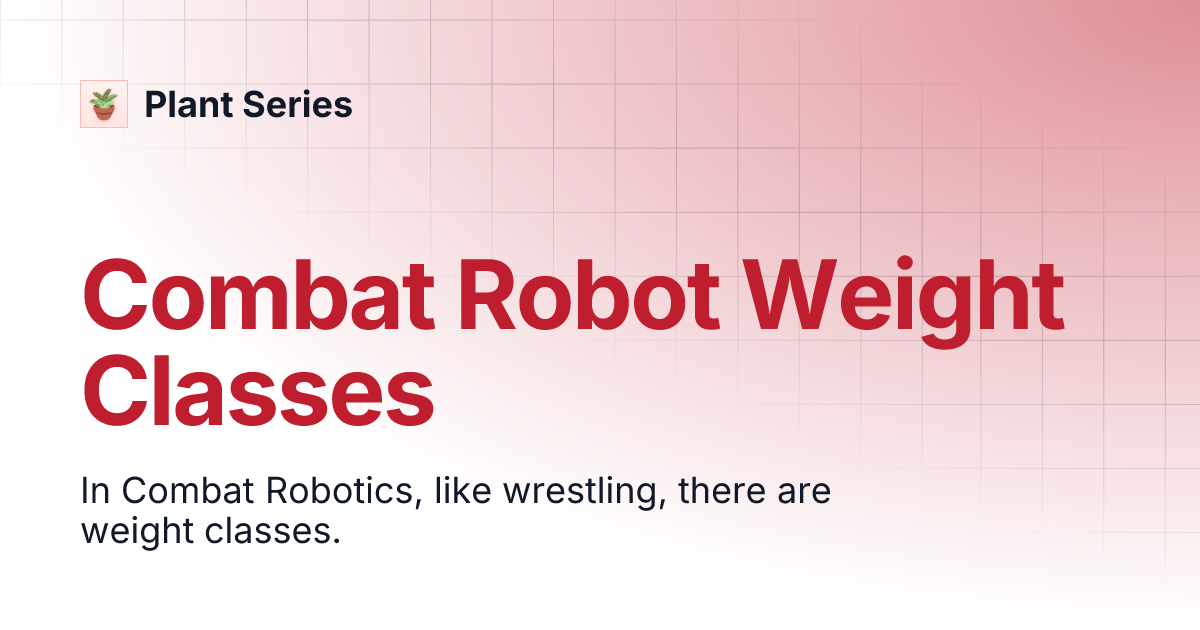 Combat Robot Weight Classes | Plant Series